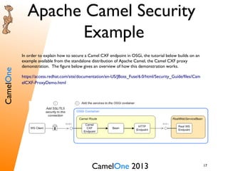 CamelOne 2013 Karaf A-MQ Camel CXF Security | PPT