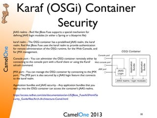 CamelOne 2013 Karaf A-MQ Camel CXF Security | PPT