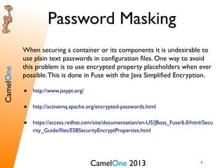 CamelOne 2013 Karaf A-MQ Camel CXF Security | PPT