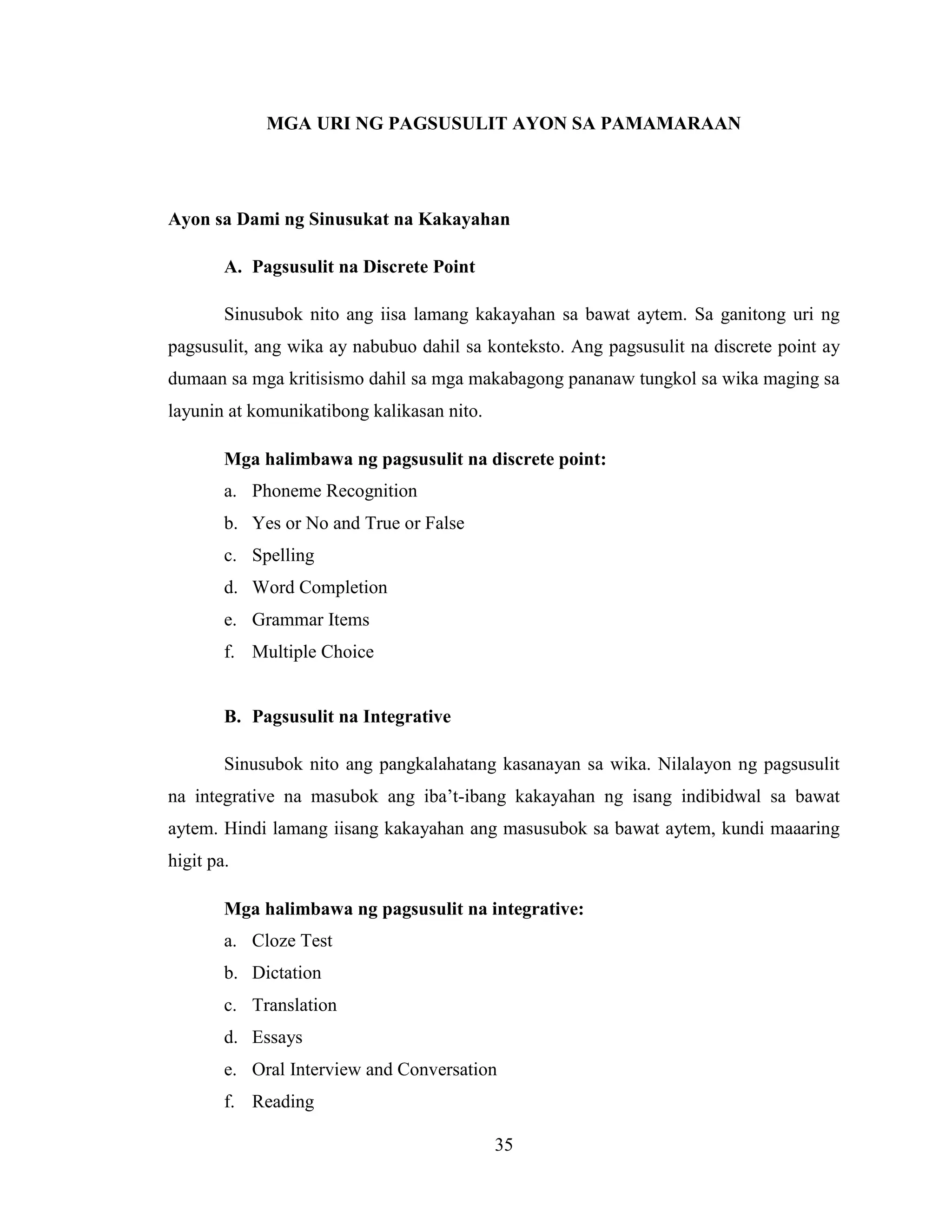 Sining at Agham ng Pagsusulit Pangwika | PDF