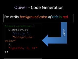 Automated Web Testing -- Fluent 2014 Ignite | PPTX