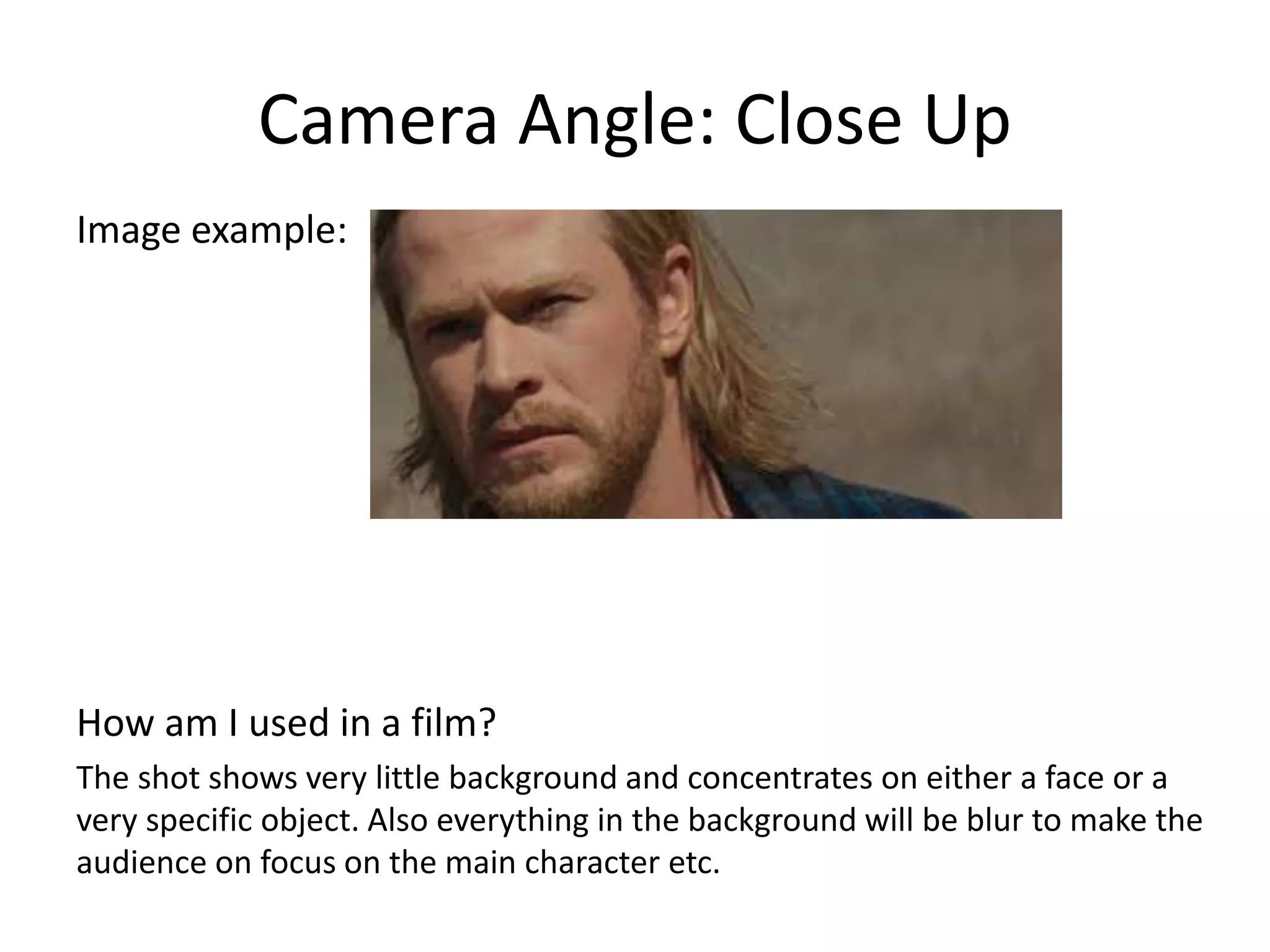 Camera Angle | PPTX | Cameras and Camcorders | Consumer Electronics