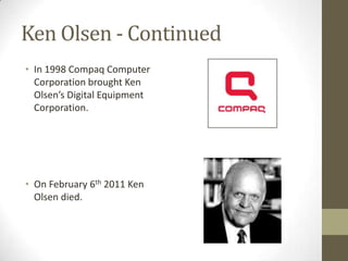 Ken olsen – computer hero | PPT