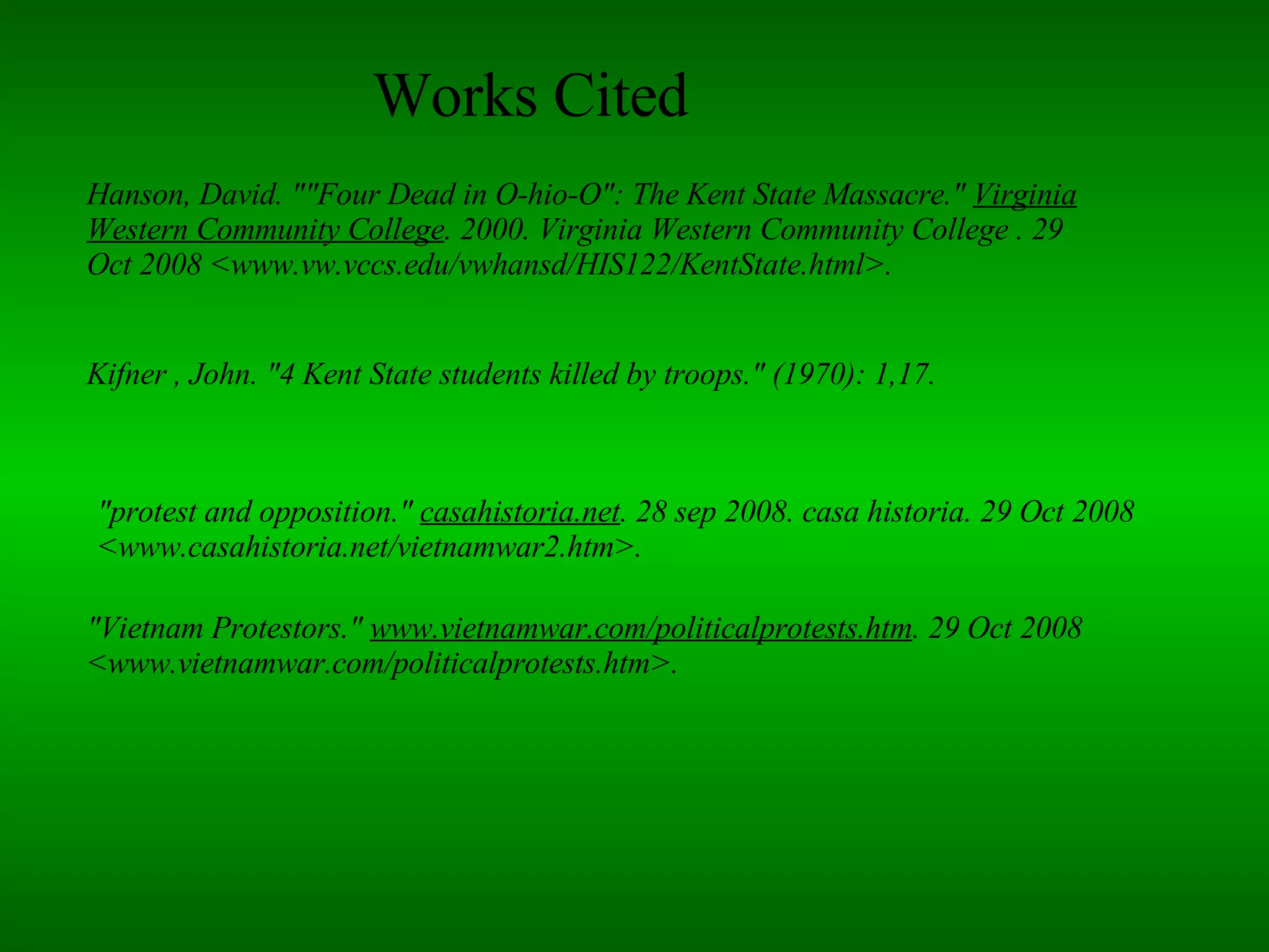 Kent State Power Point | PPT