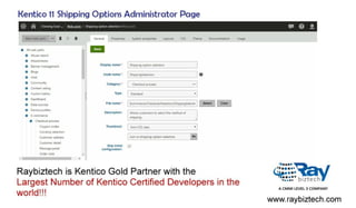 Kentico 11 shipping options administrator page | PDF