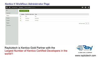 Kentico 11 Workflows Administrator Panel Raybiztech | PDF