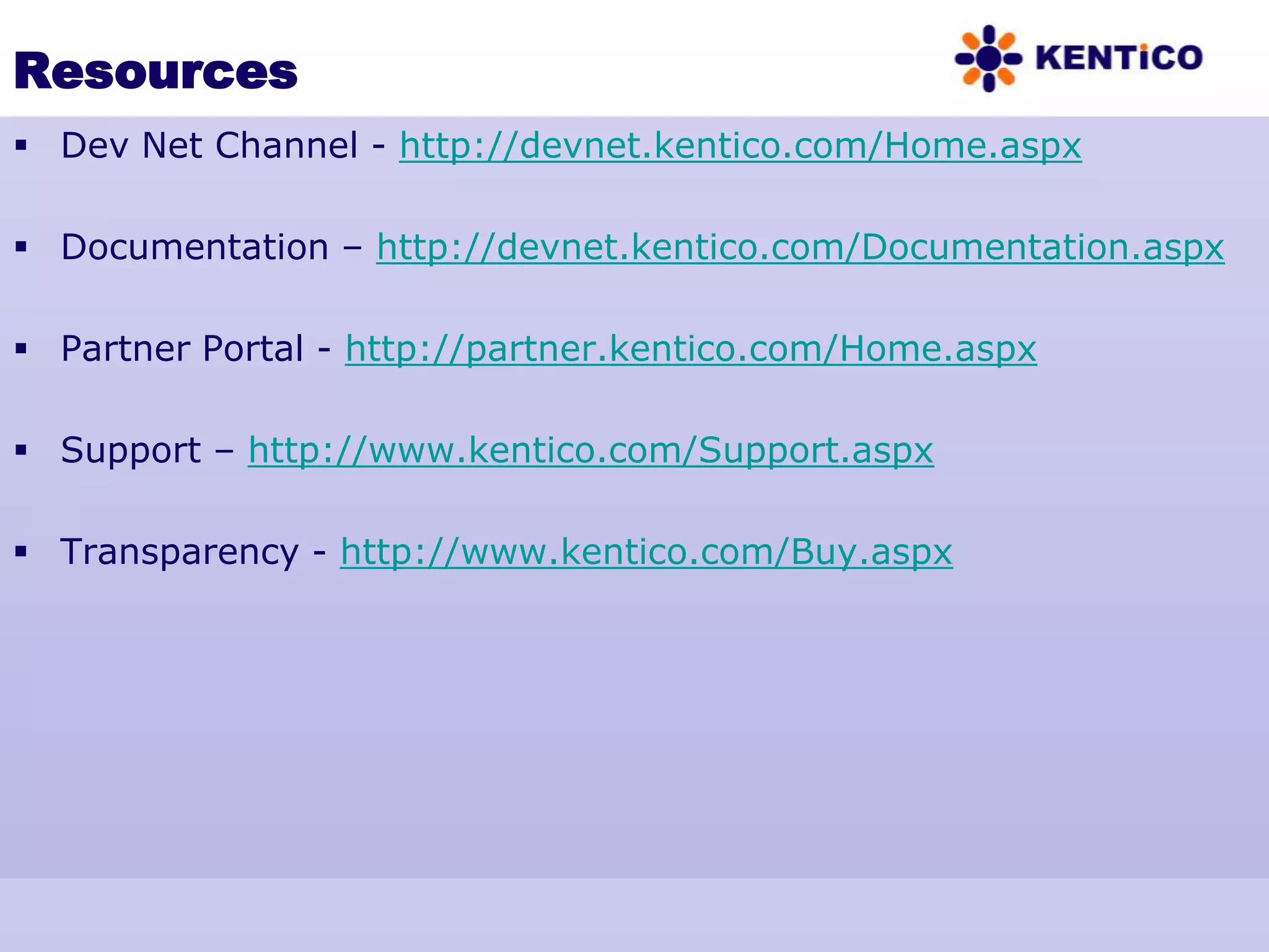 Kentico CMS Demo Standard | PPT