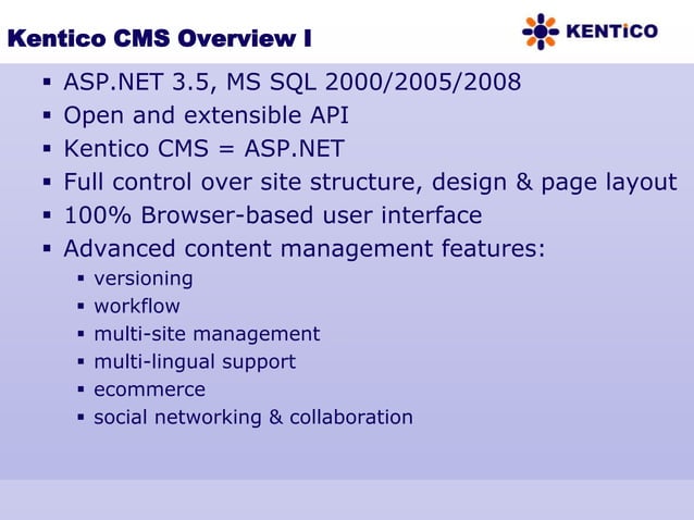 Kentico CMS Demo Standard | PPT