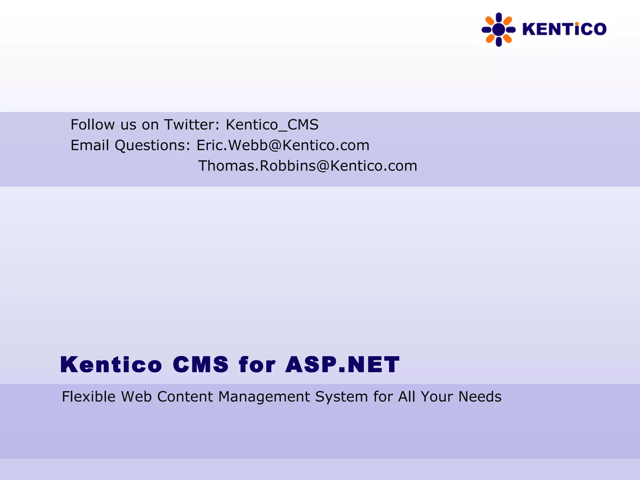 Kentico Cms Overview | PPT
