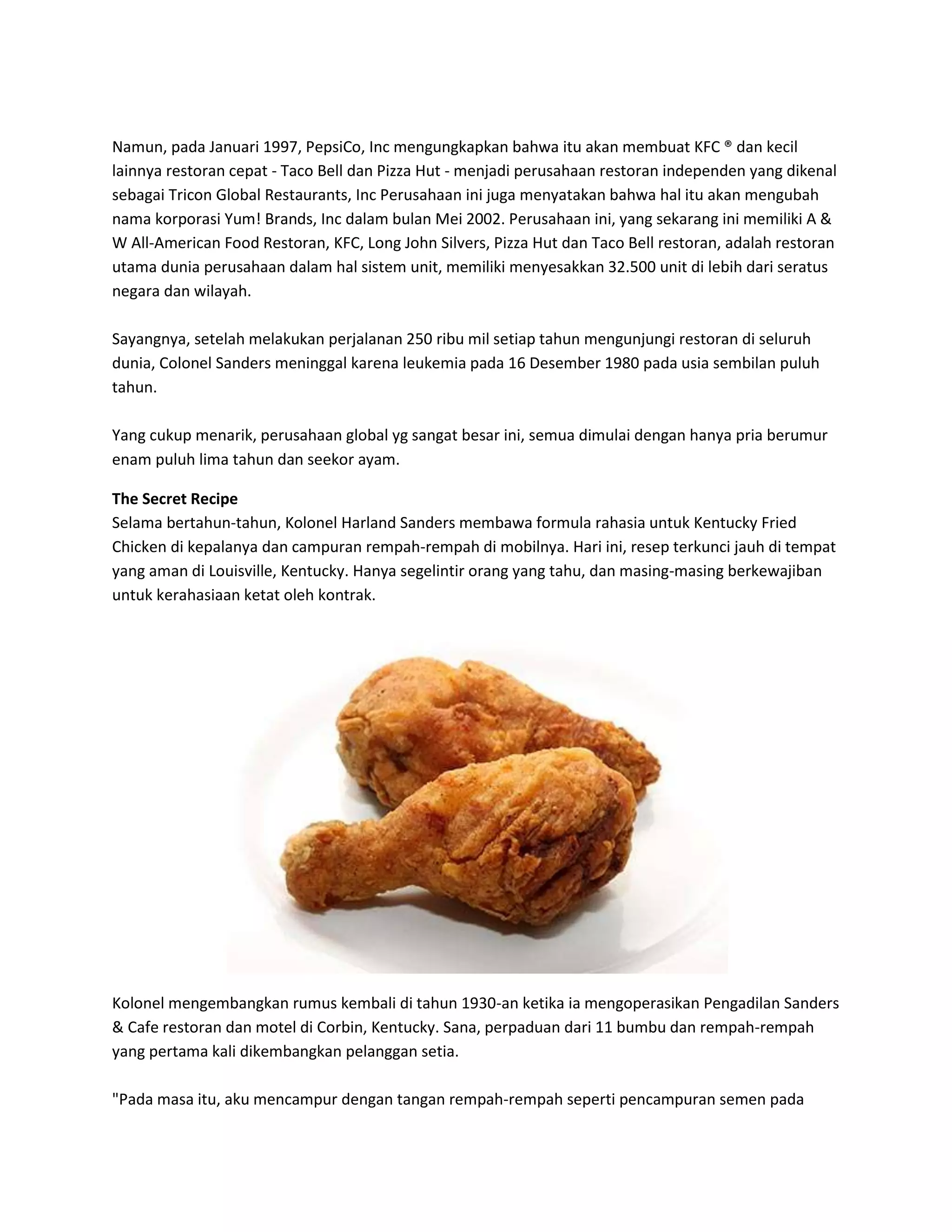 Kentucky fried chicken | PDF