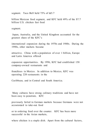 KENTUCKY FRIED CHICKEN CASE STUDY OF KFC | PDF