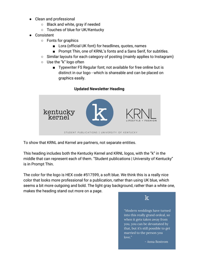 Kentucky Kernel Rebranding | PDF