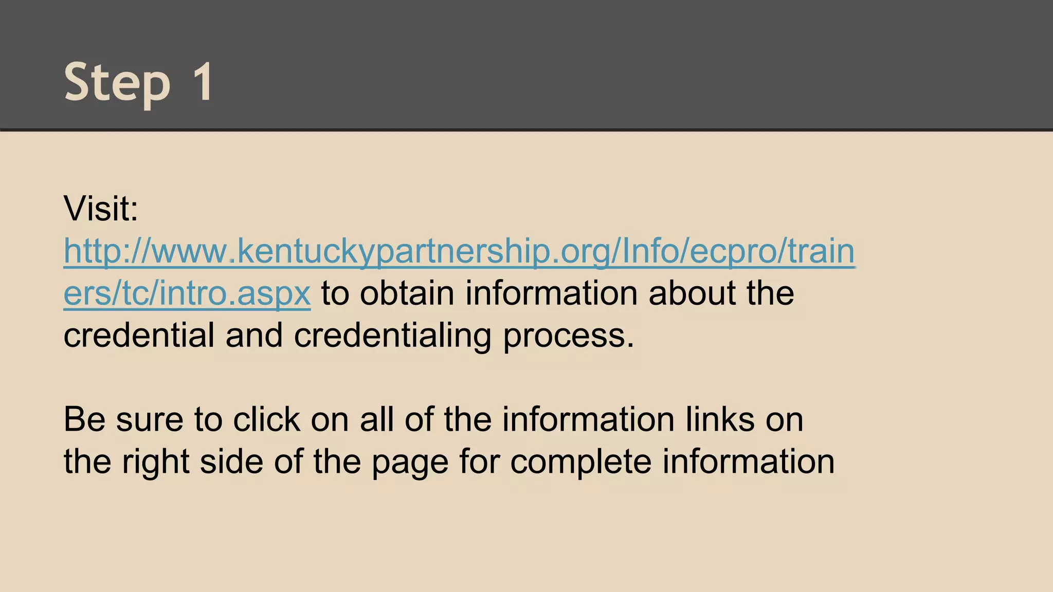 Kentucky trainers credential ppt | PPT