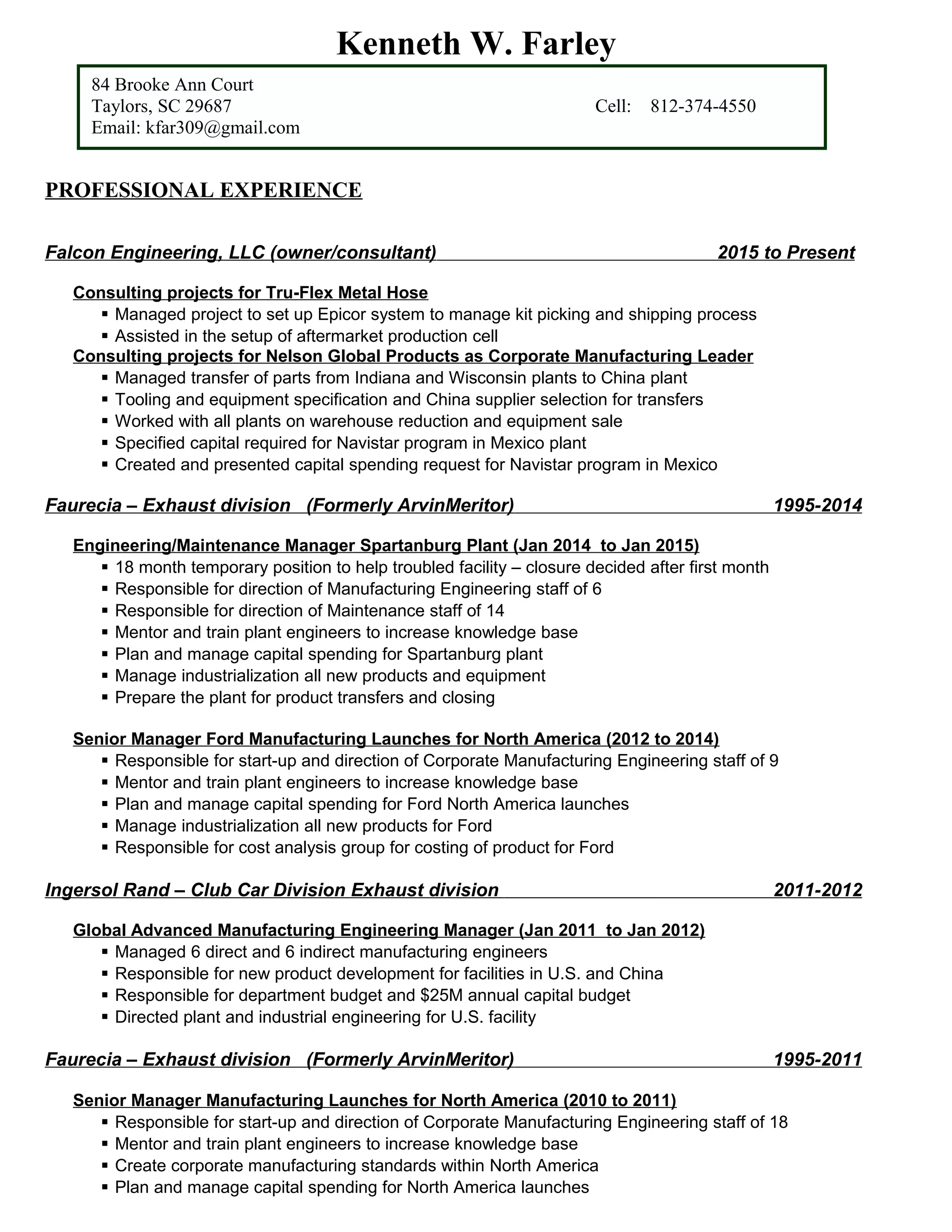Ken w Farley 2016 position history | PDF