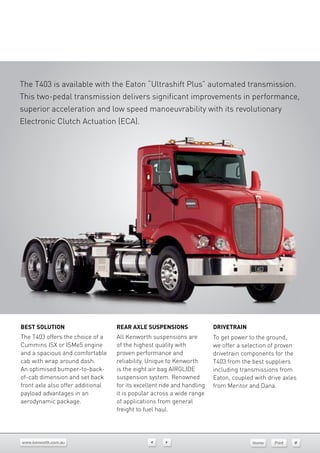 Kenworth T403 - Hallam Truck Centre | PDF
