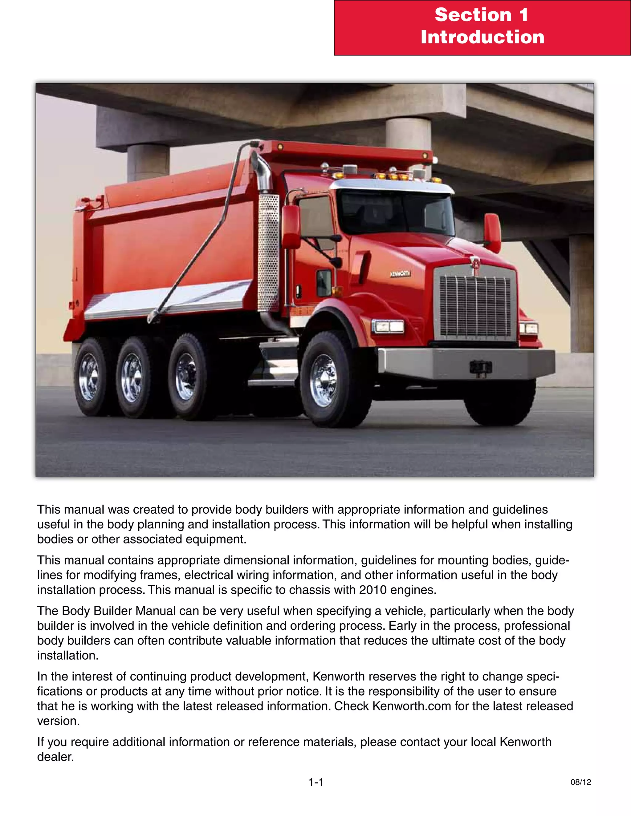 Kenworth W900 Heavy Duty Body Builder Manual | PDF | Bodybuilding | Sports