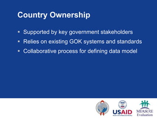 Achieving integration and country ownership through a data model and ...