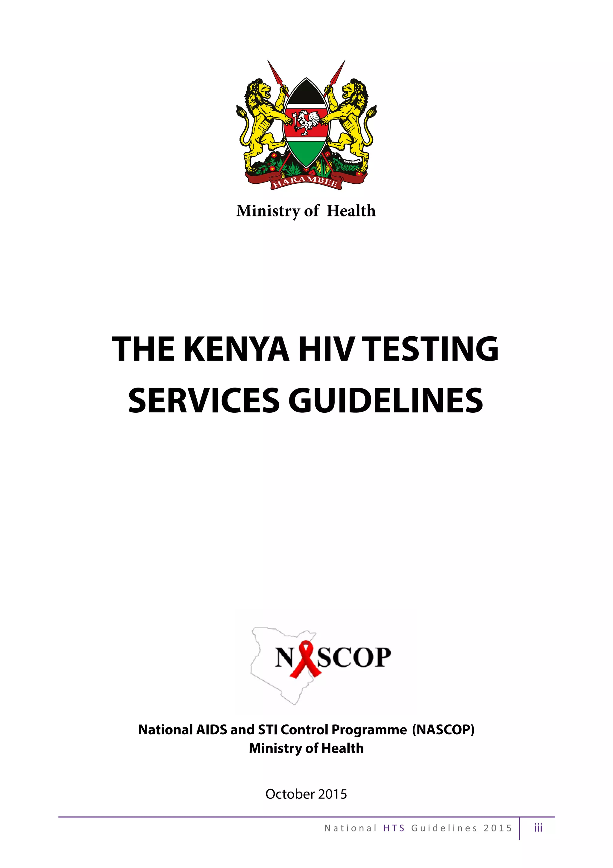 The Kenya HIV Testing Services Guidelines 2015 | PDF
