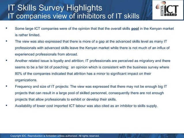 Kenya ict survey 2011 | PPT