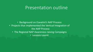 The Vertical Integration of the NAP Process: The Kingdom of Eswatini’s ...