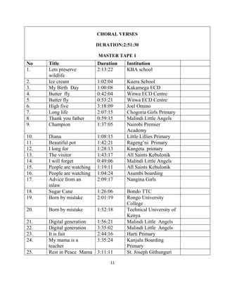 Kenya national music festival 2014 catalogue at kicd(kie audio visual ...