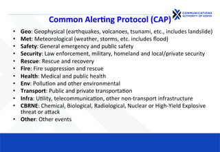 Kenyan Case Study on the Common Alerting Protocol (CAP) Tool for ...
