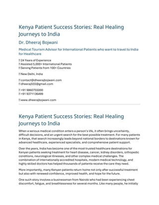 Kenyan Patient Success Stories Real Healing Journeys to India | DOCX