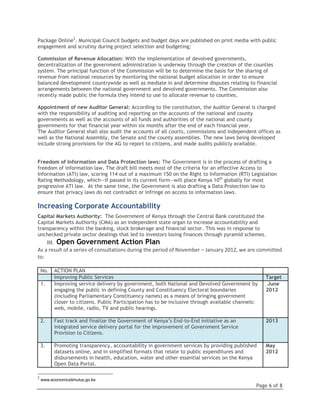 Kenya ogp actionplan | PDF