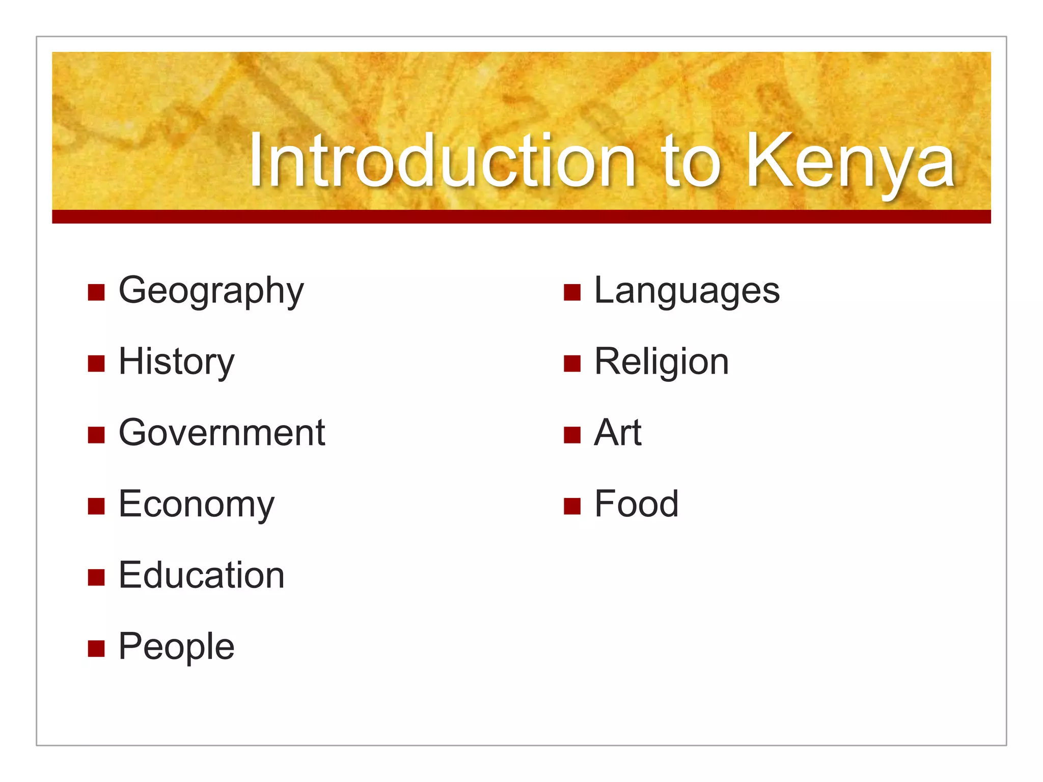 Kenya Presentation | PPTX