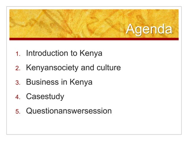 Kenya Presentation | PPTX | Africa Travel | Travel Locations
