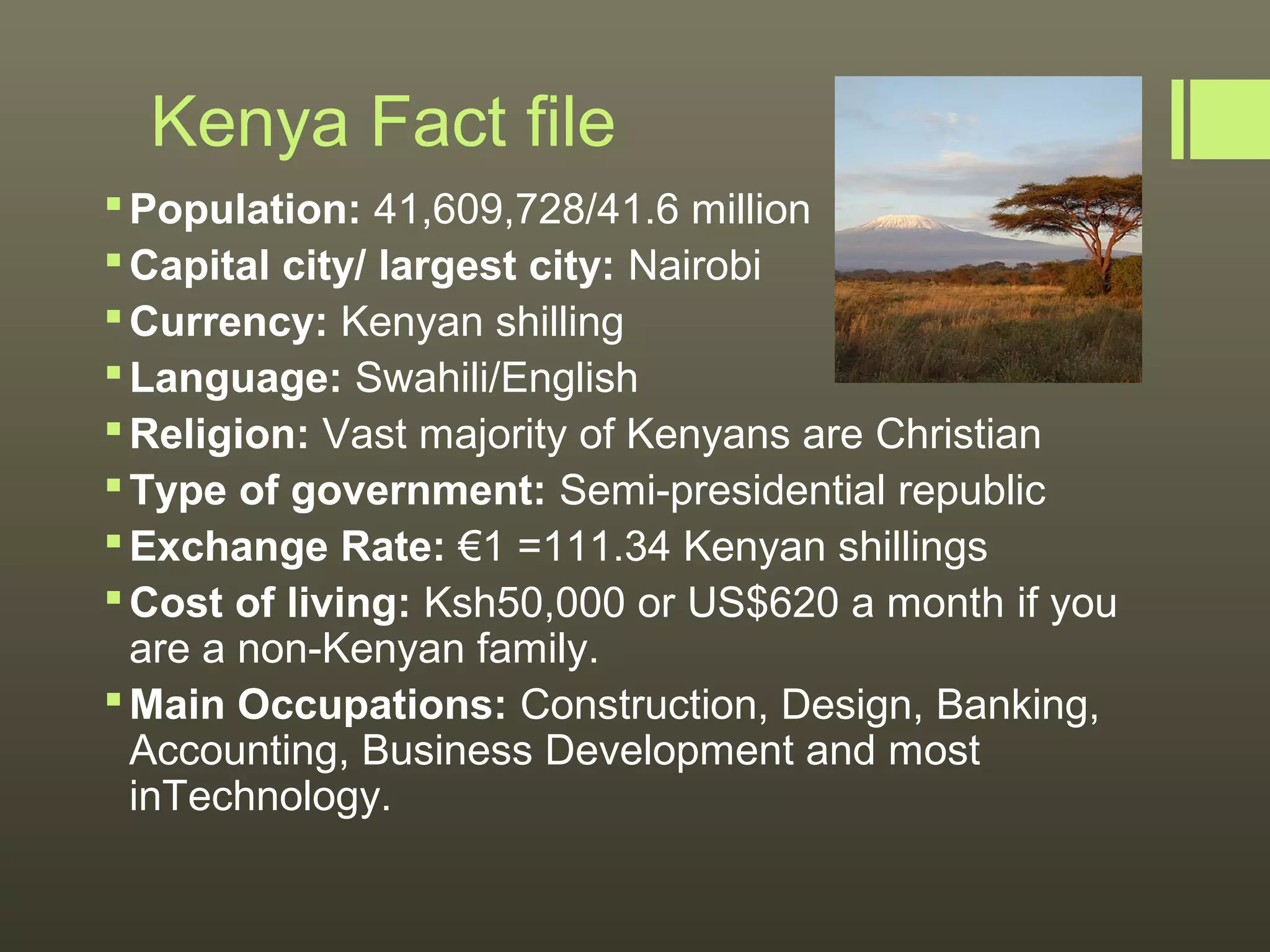 Kenyan Presentation | PPT