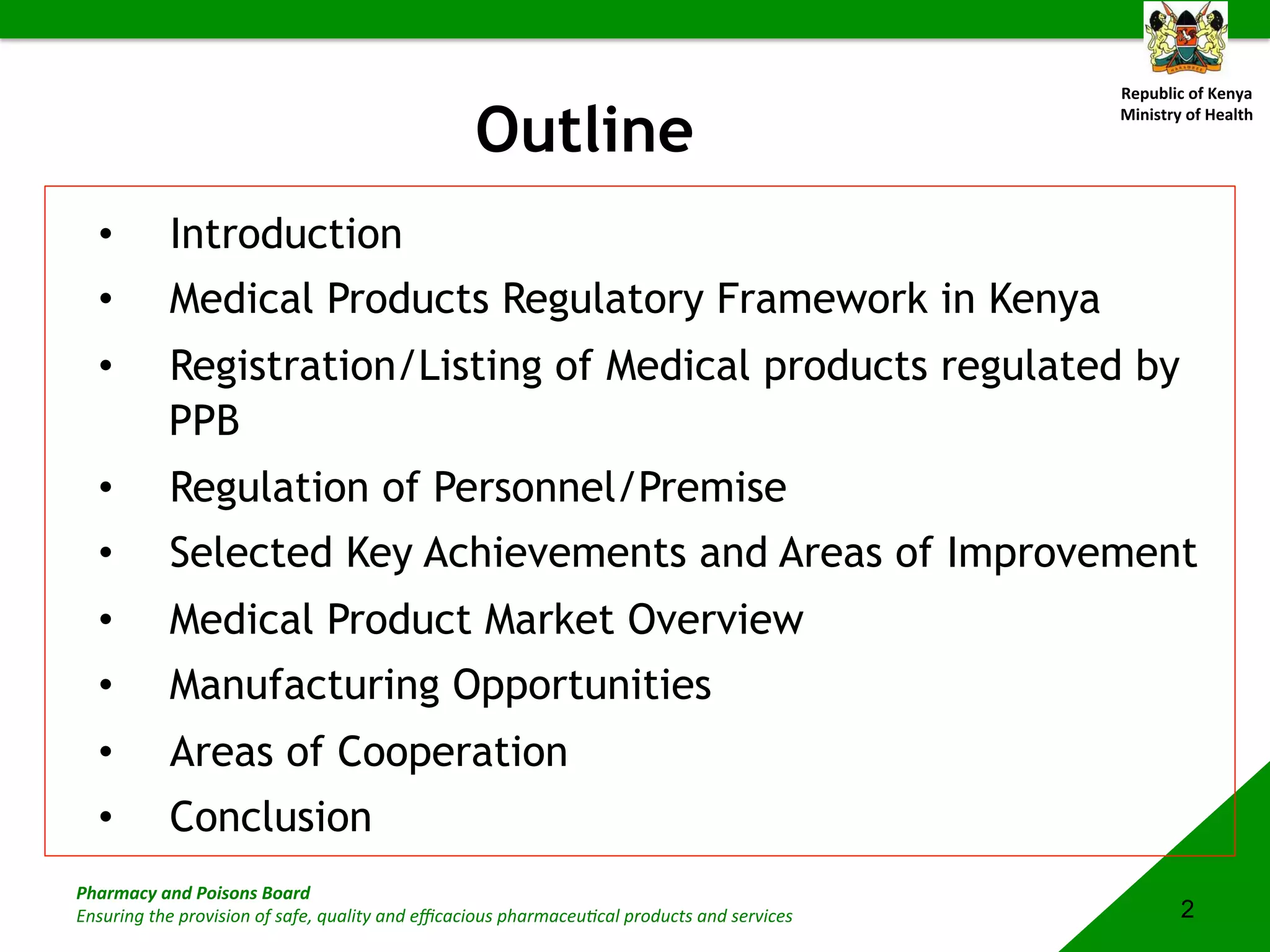 Kenya Pharmaceutical Regulatory Overview and Opportunities | PDF