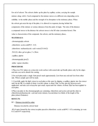 Kenyatta university. lipid extraction | DOCX