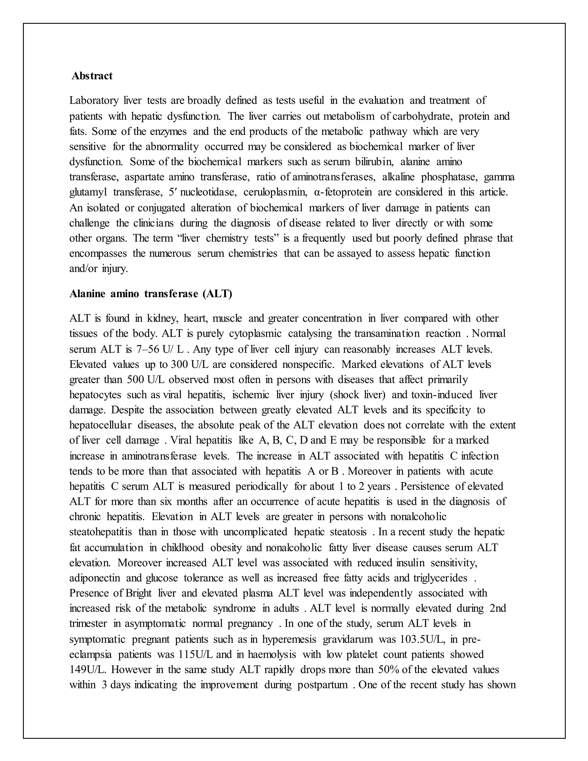 Kenyatta university. liver funtion test | DOCX