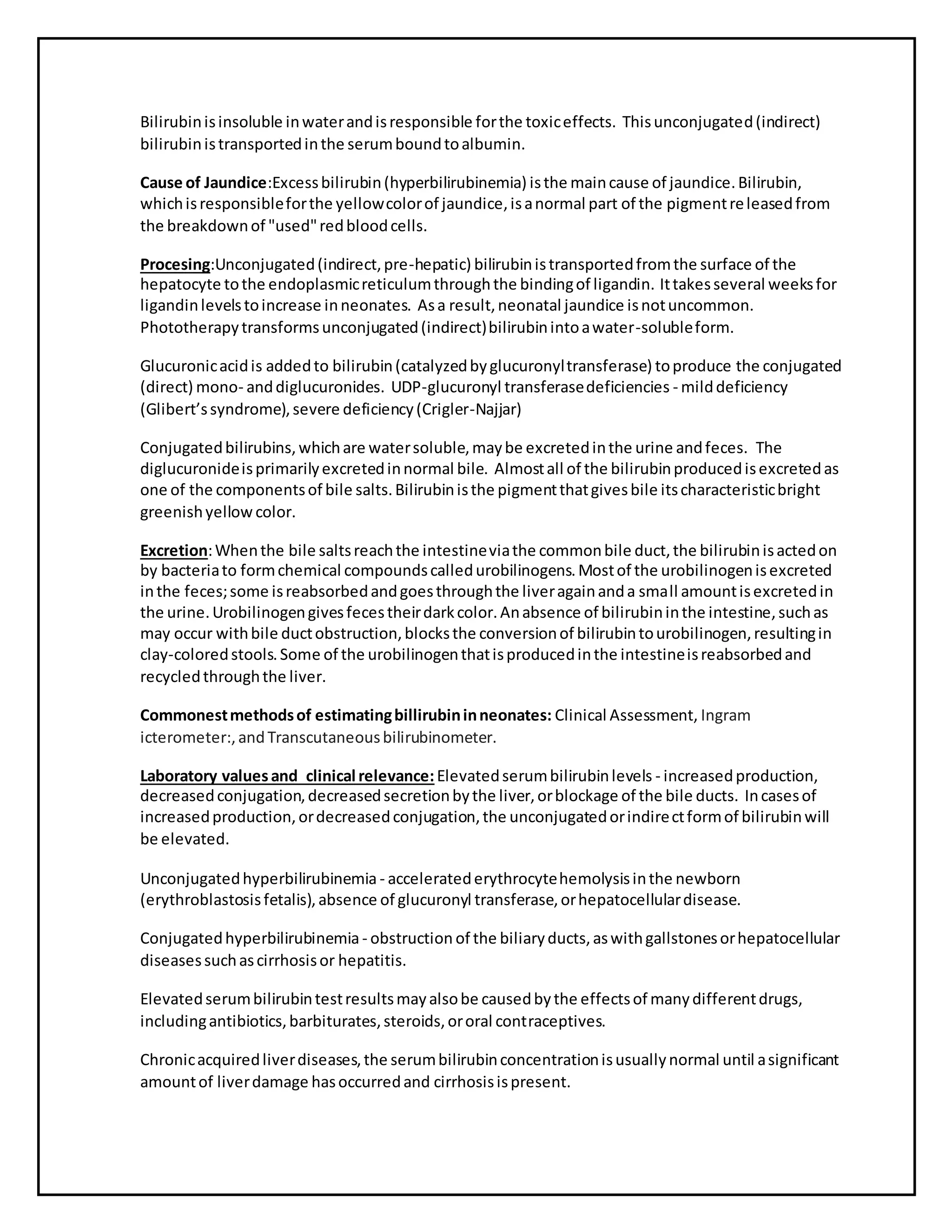 Kenyatta university billirubin | DOCX