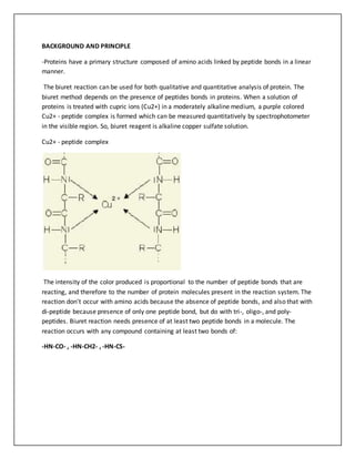 Kenyatta university biuret protein determination | DOCX