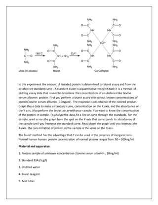 Kenyatta university biuret protein determination | DOCX