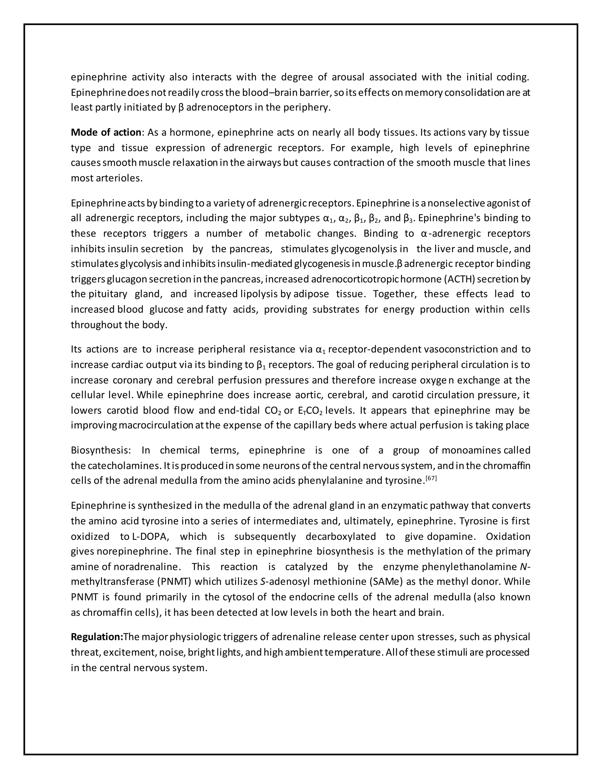 Kenyatta university epinephrine dedermination | DOCX