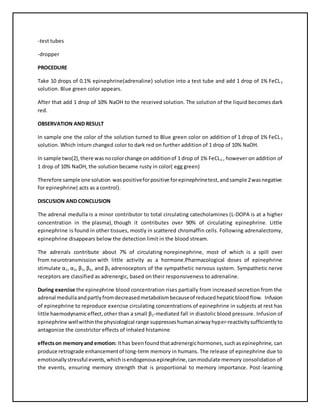 Kenyatta university epinephrine dedermination | DOCX