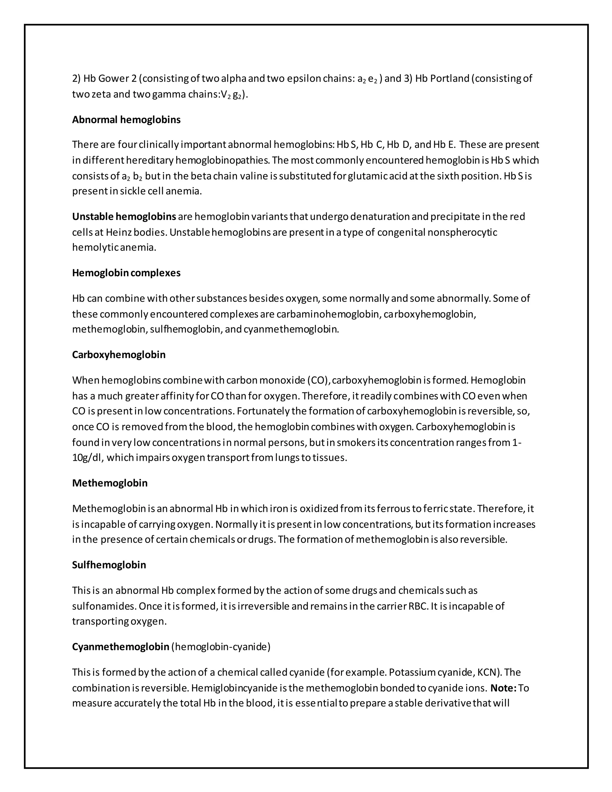 Kenyatta university hemoglobin estimation | DOCX