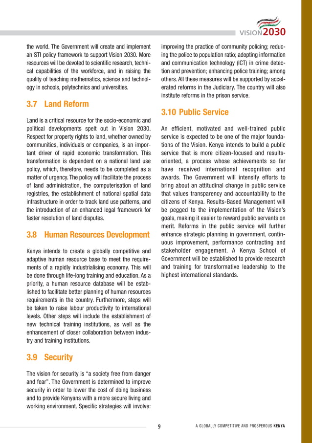 Kenya vision 2030 | PDF | Economy | Business and Finance