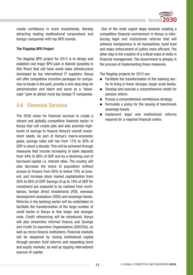 Kenya vision 2030 | PDF | Economy | Business and Finance