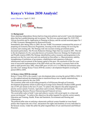 Kenya vision 2030 | DOCX