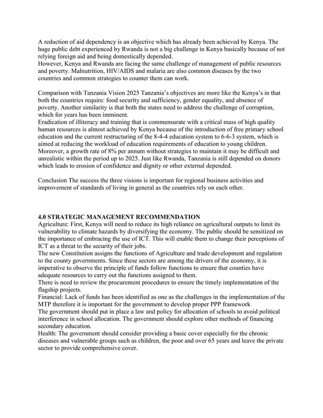 Kenya vision 2030 | DOCX | Developmental Sites | Real Estate