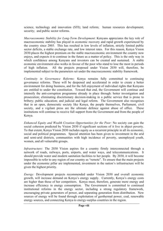 Kenya Vision 2030 Full Version | PDF