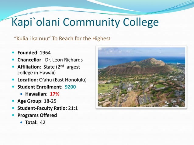 Kapiolani Community College STEM Program | PPT