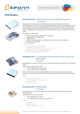 Brosura Sisteme RFID Keonn | PDF