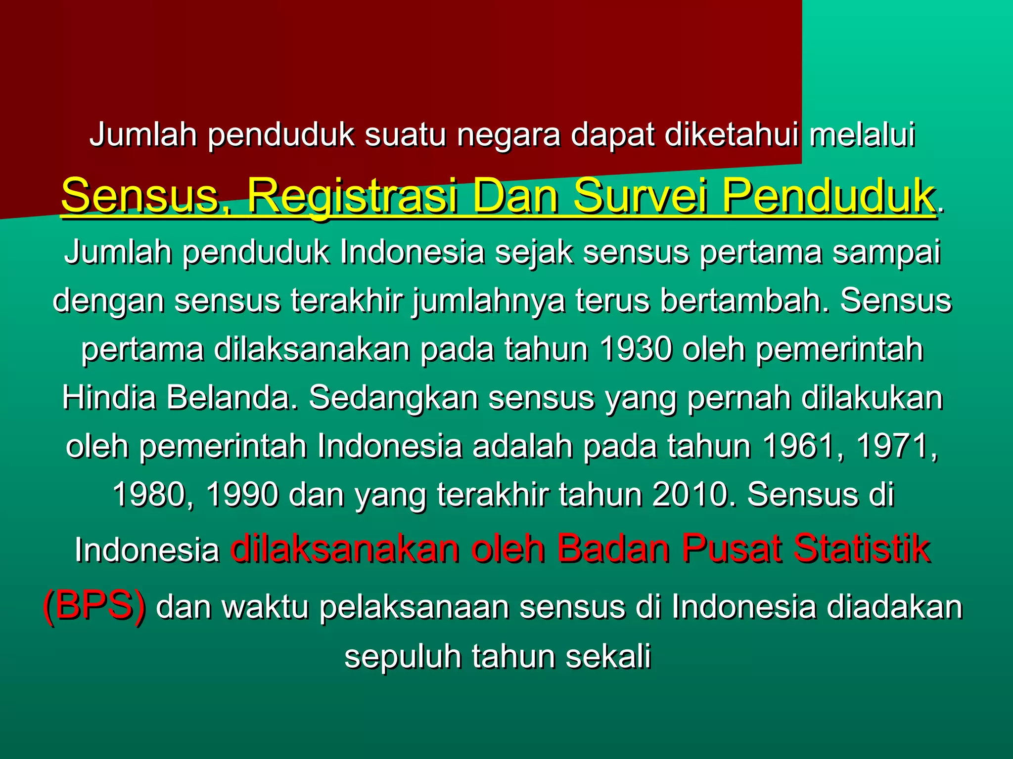 Kepadatan populasi manusia | PPT