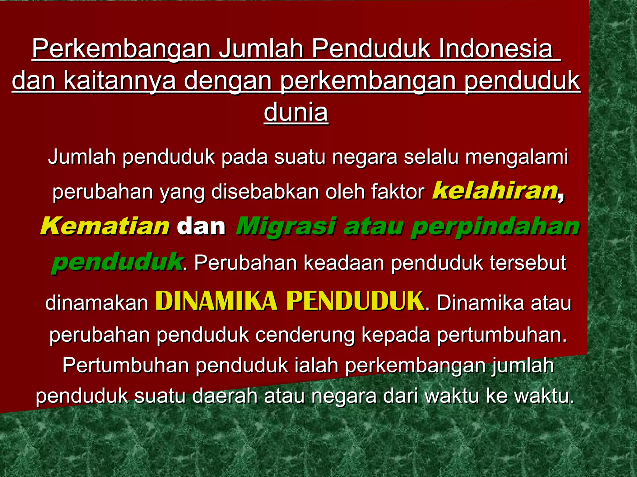 Kepadatan populasi manusia | PPT