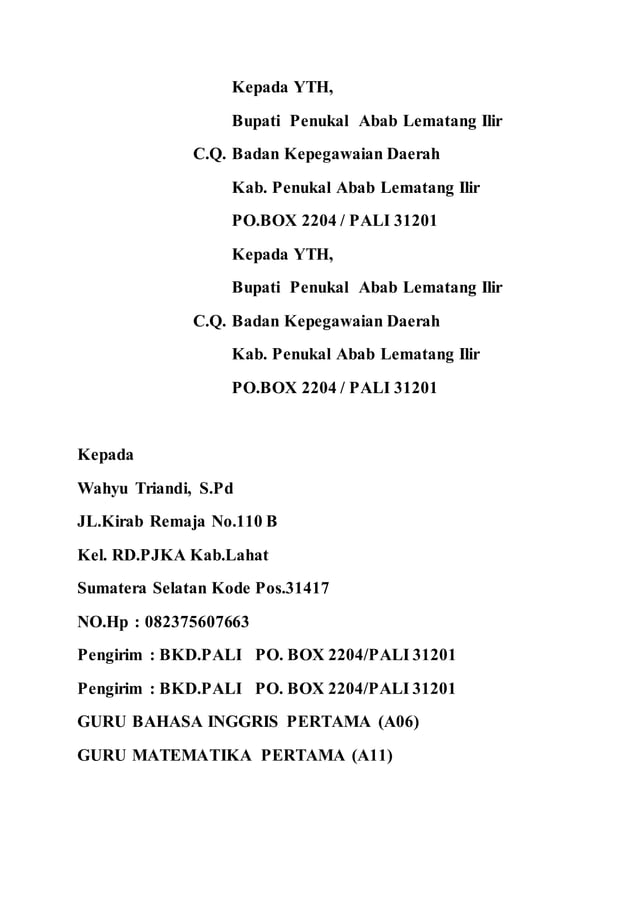 Kepada yth | PDF